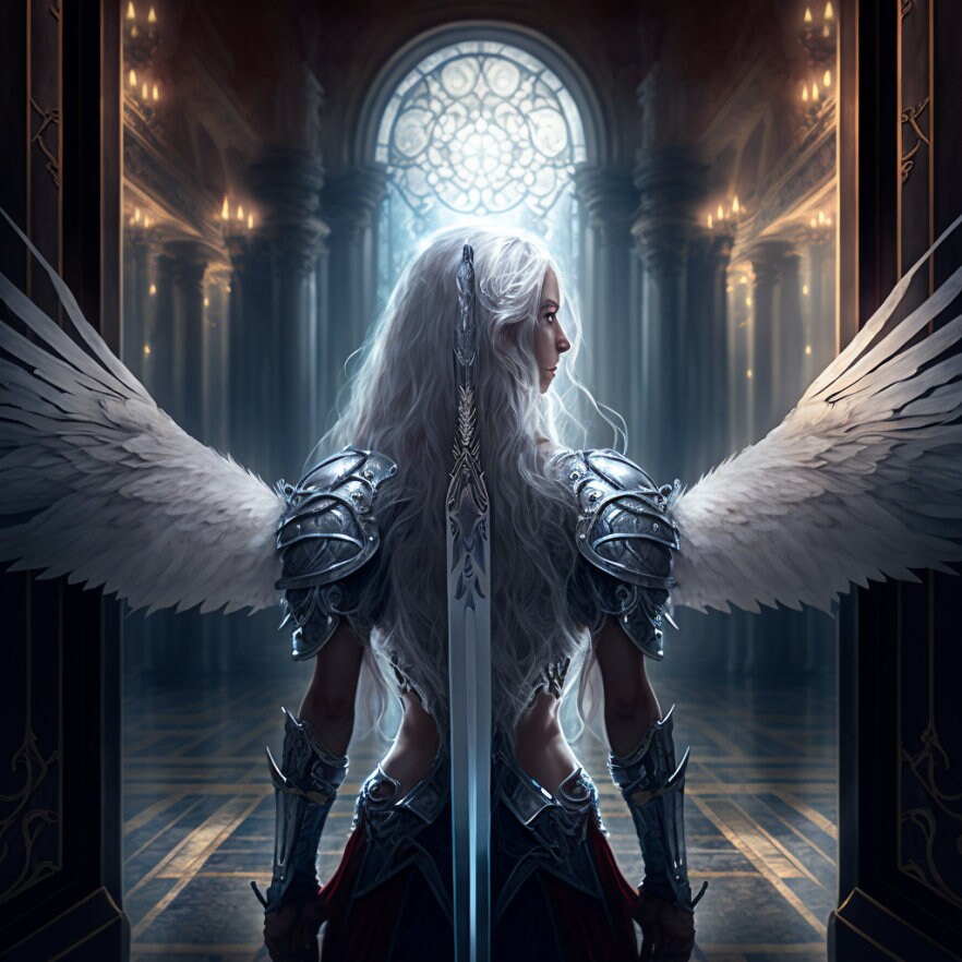 Winged Warrior Angel PNG Clip Art JPG Digital Download - Etsy