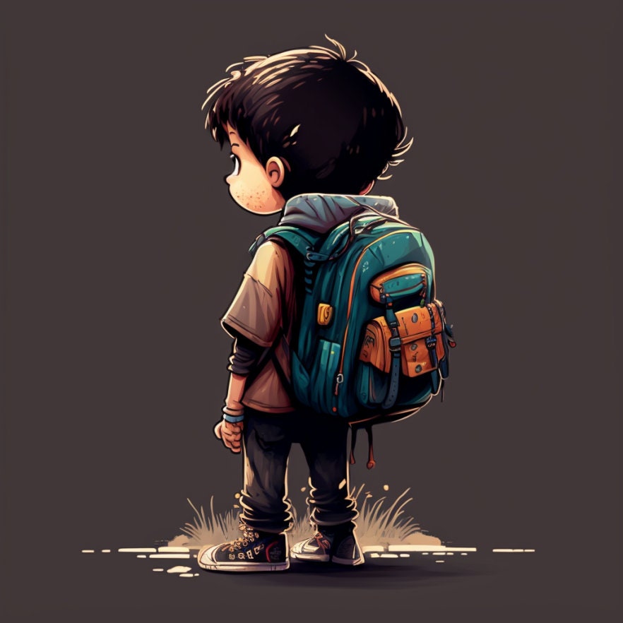 Kid Staring at Nothing Digital Download Clip Art PNG JPG PDF Cartoon ...