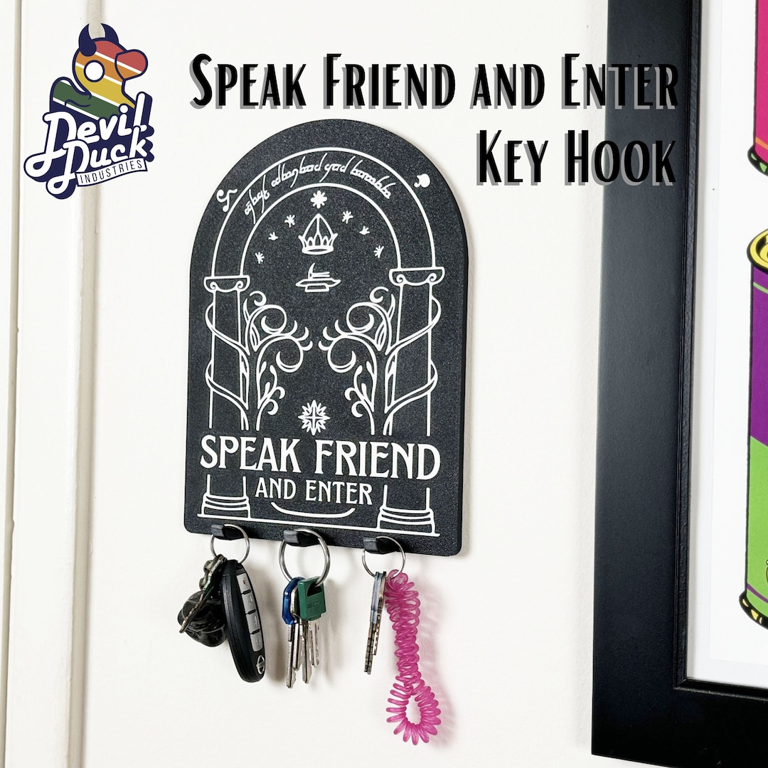 Speak Friend and Enter Key Hook | Fantasy Movie Door Arch Key Holder ...