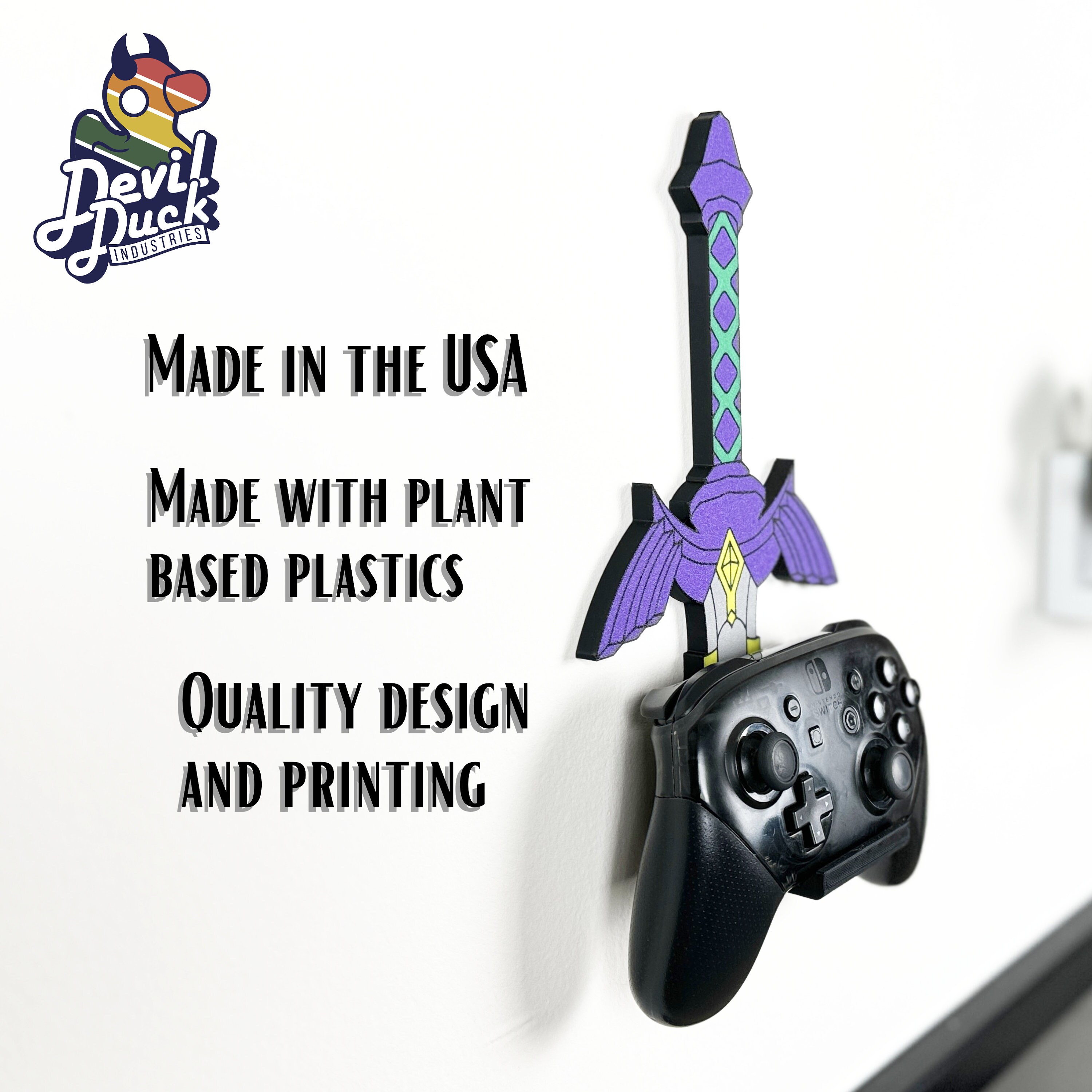 Master Sword Controller Hook Stand Caddy Hanger Holder Desk Wall Mount Display Gamer Accessory ...