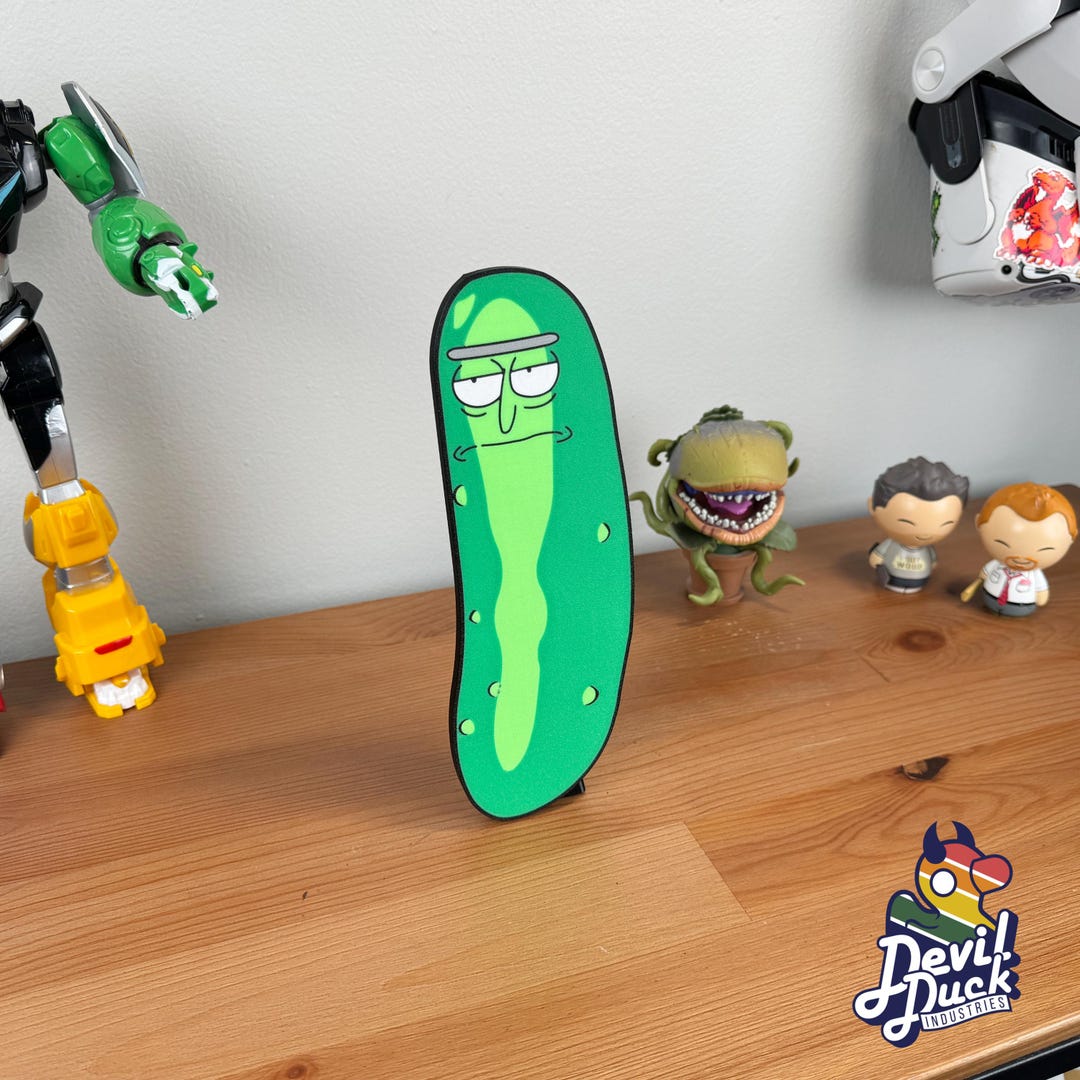 Pickle Rick Display Art | Rick and Morty Desk Shelf Bookcase Counter ...