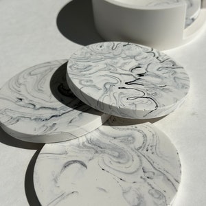 Concrete Coaster Set | Minimalist Modern Coaster Set of 4 - Etsy