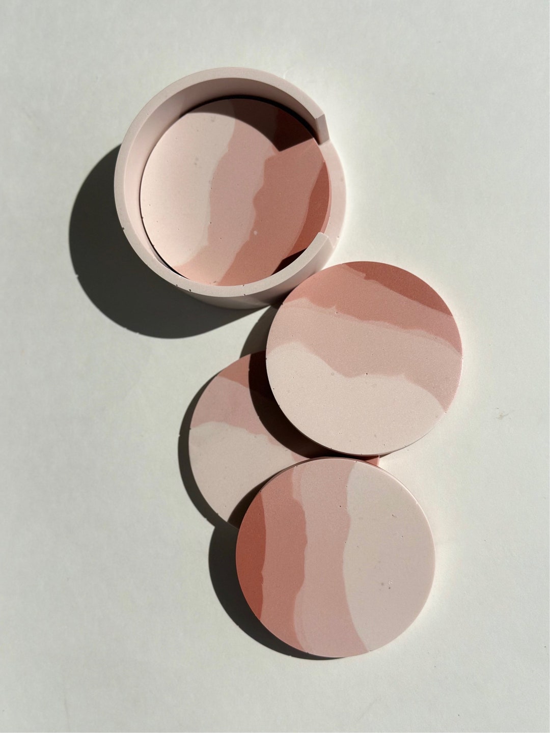 Concrete Coaster Set | Minimalist Modern Coaster Set of 4 - Etsy