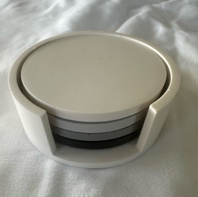 Concrete Coaster Set Minimalist Modern Coaster Set of 4 - Etsy