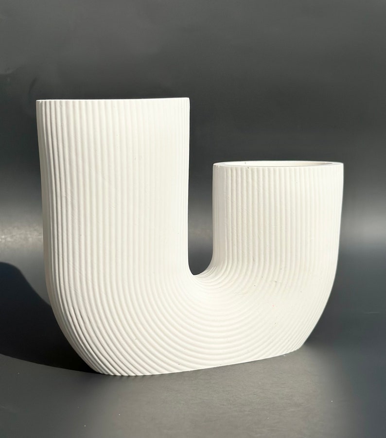Minimalist Concrete U-shape Vase: Modern Home Decor - Etsy
