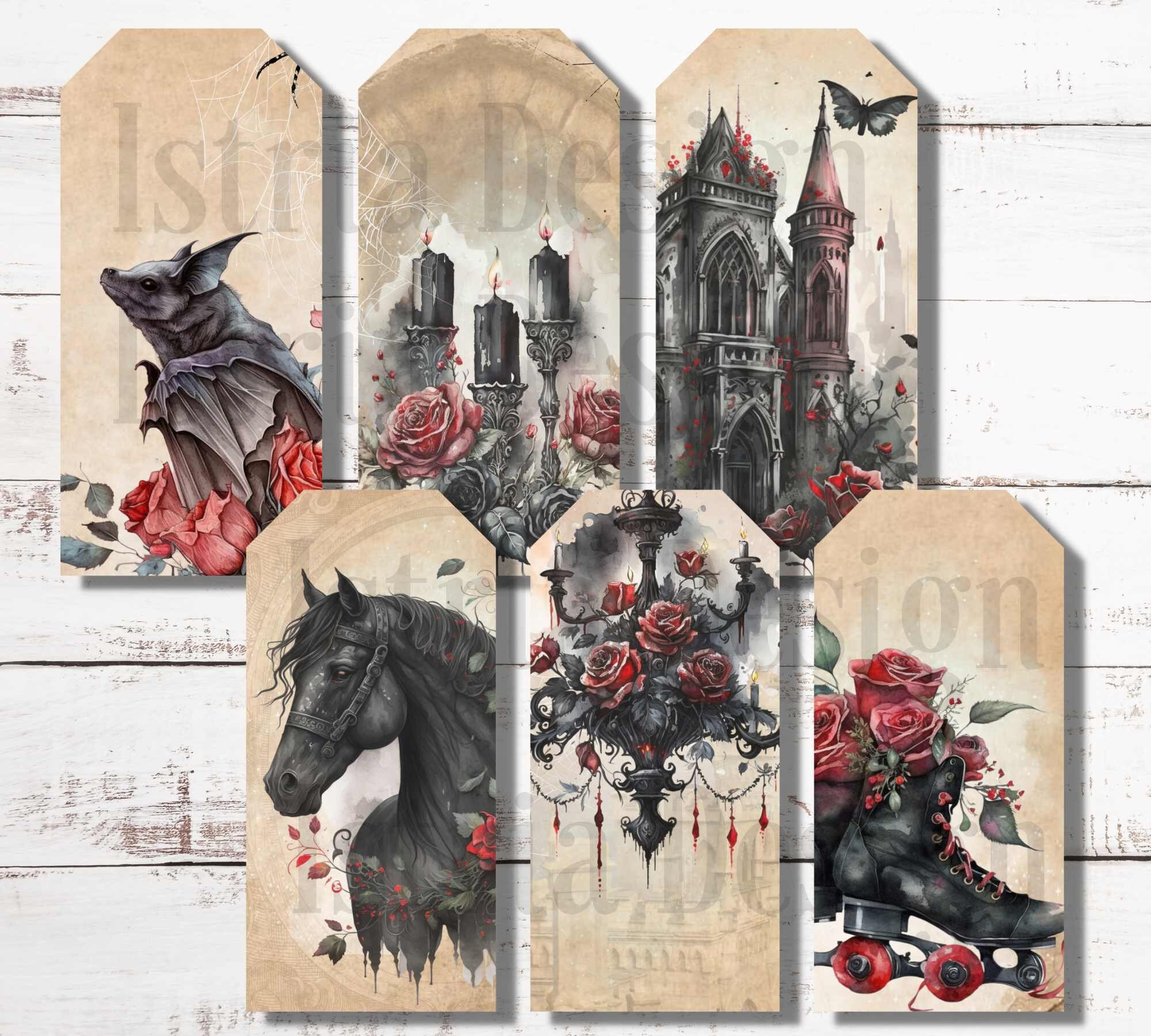 Goth Party Favor Tags, Gothic Journaling Tags, Sweet 16, Bachelorette ...