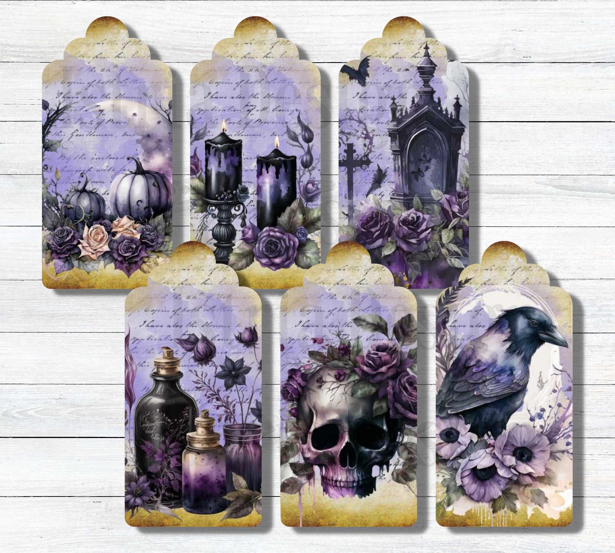 Halloween Party Favor Tags, Witch Gift Tags, Gothic Witch Journaling ...