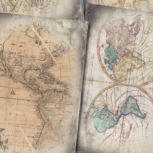 Old Map Printable, Travel Journaling Cards, Vintage Ephemera, ATC Cards ...