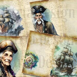 Pirates Junk Journal Kit, Vintage Ephemera Printable, Nautical ...