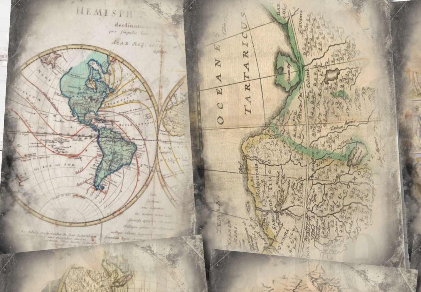 Old Map Printable, Travel Journaling Cards, Vintage Ephemera, ATC Cards ...