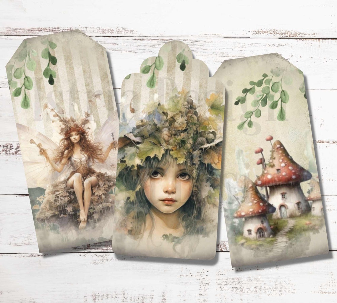 Woodland Fairy Gift Tags Printable, Fairytale Party Favors, Fairies ...