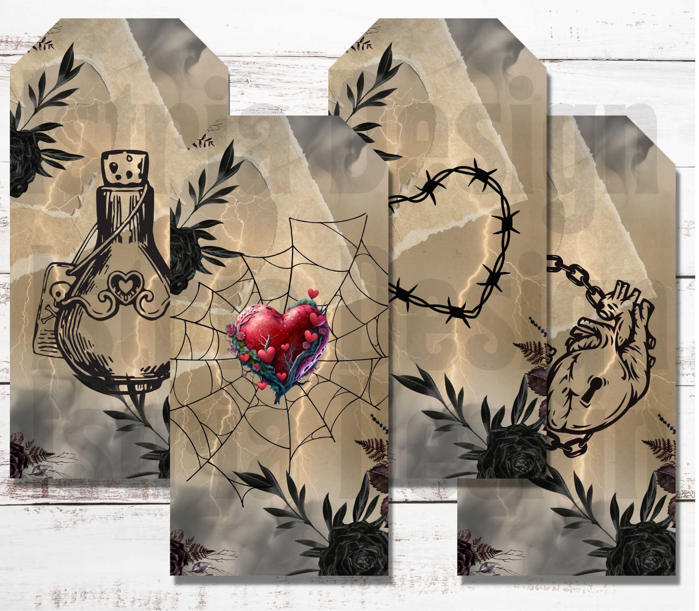 Goth Valentine Tags, Printable, Gothic Love Gift Tags, Skeleton Couple ...