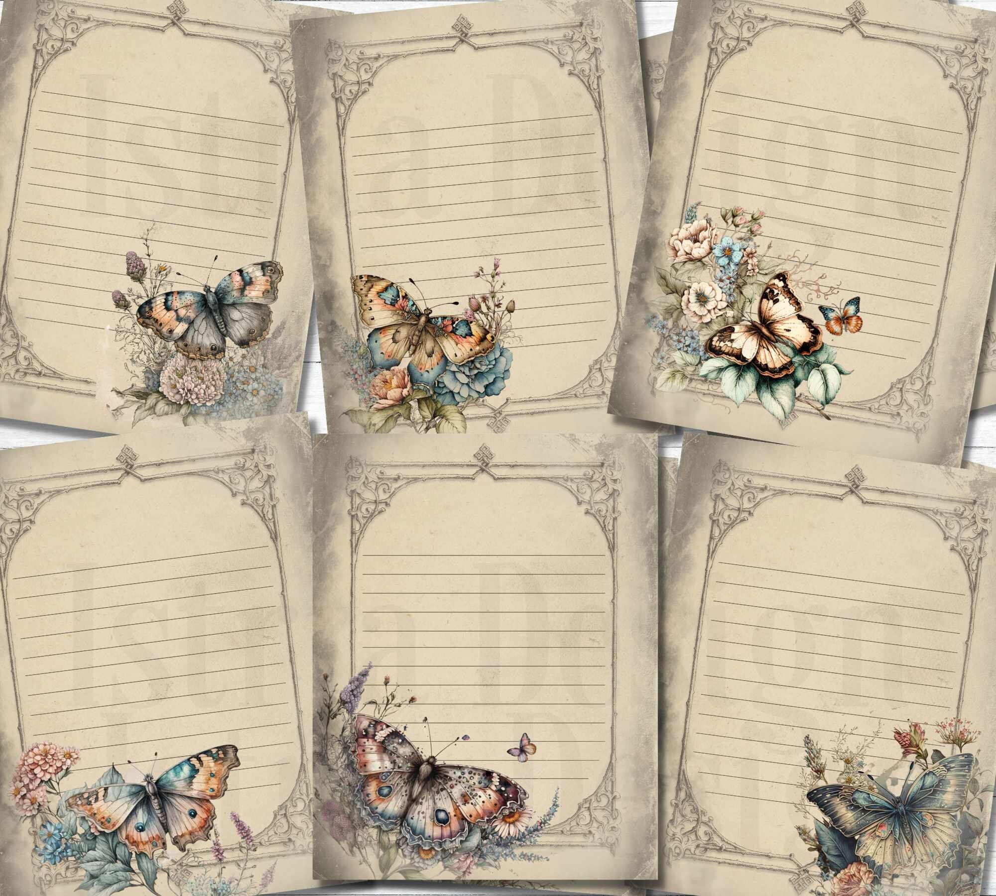 Spring Journal Printable Butterflies Paper Lined Journaling - Etsy