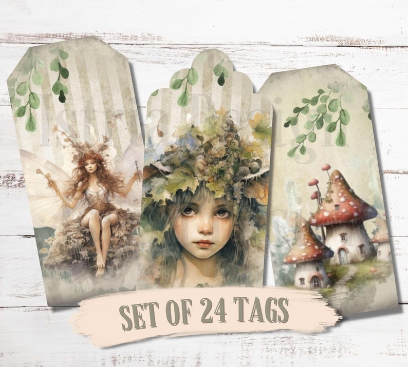 Woodland Fairy Gift Tags Printable, Fairytale Party Favors, Fairies ...