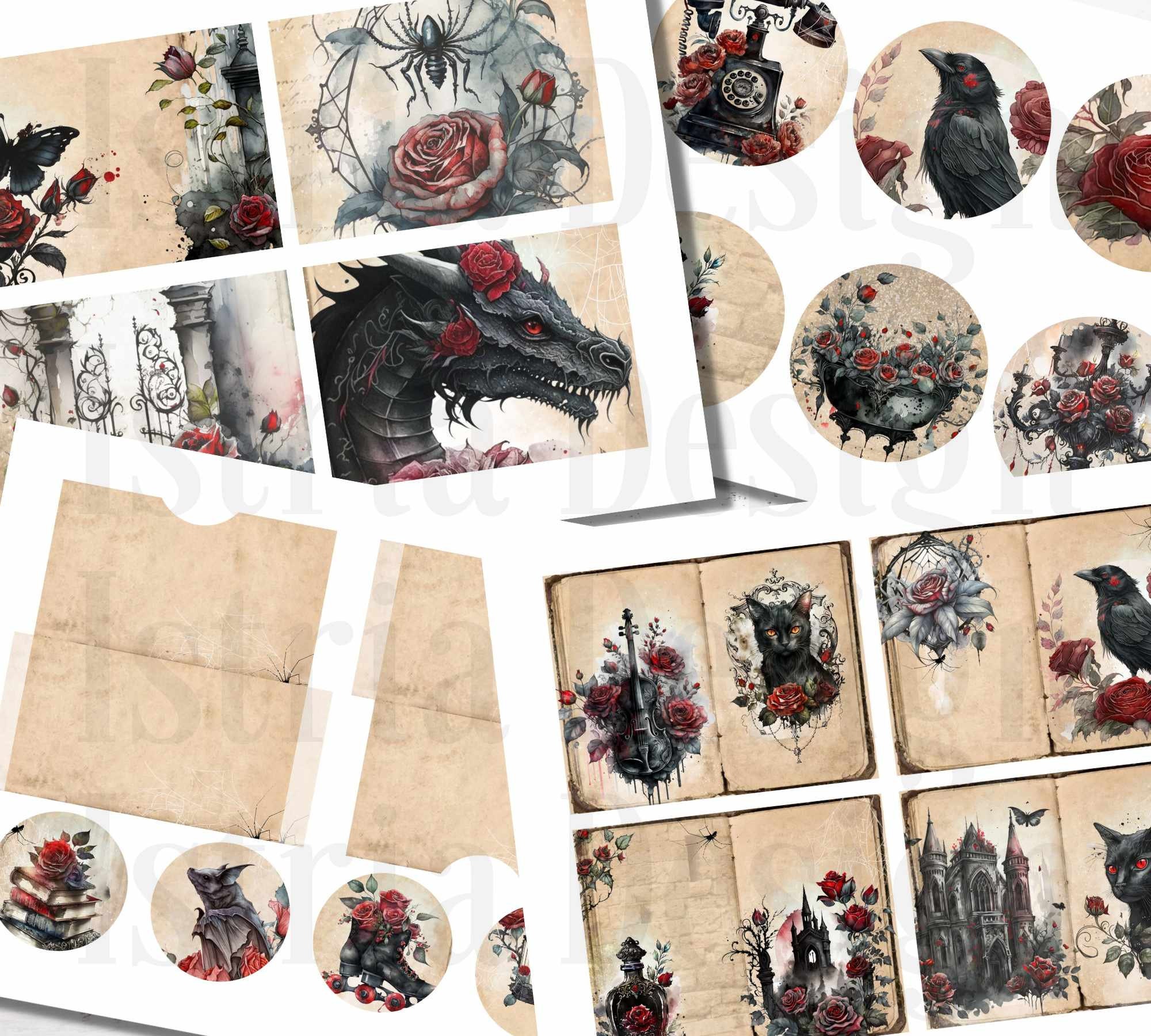 Gothic Junk Journal Kit Goth Journal Printable Vintage - Etsy Gothic Junk Journal Kit Goth Journal Printable Vintage - Etsy