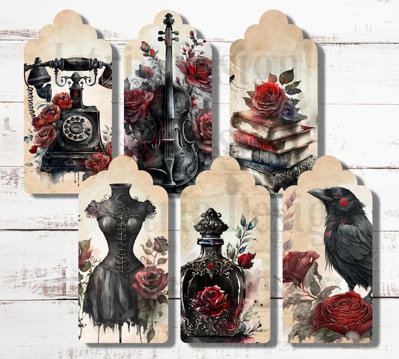 Goth Party Favor Tags, Gothic Journaling Tags, Sweet 16, Bachelorette ...