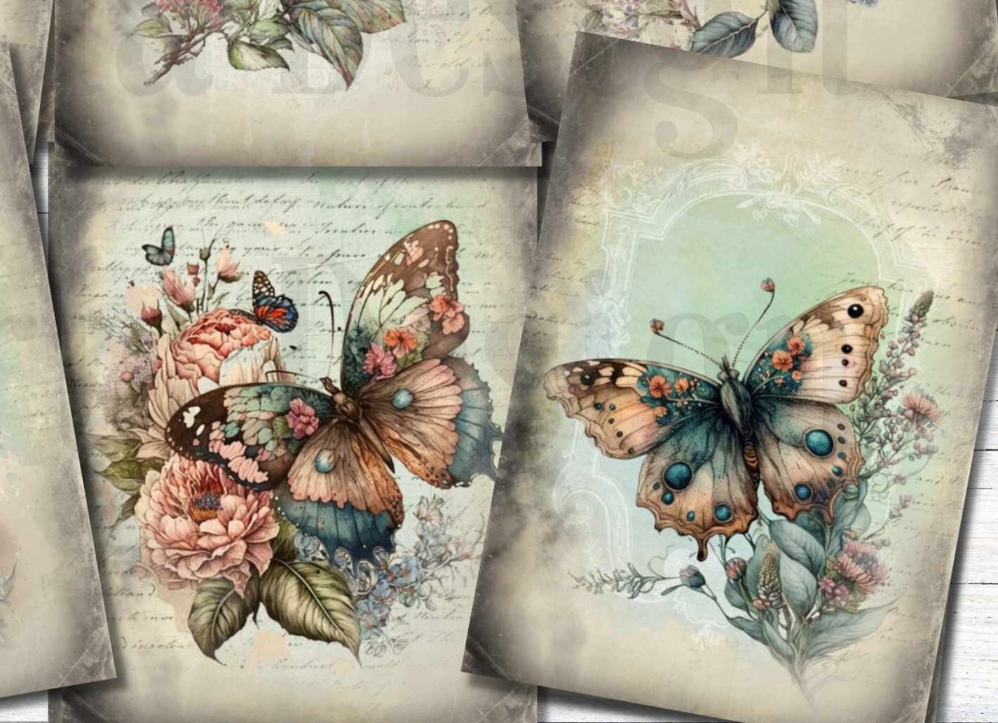 Butterflies ATC Cards Vintage Butterfly Journaling Cards - Etsy