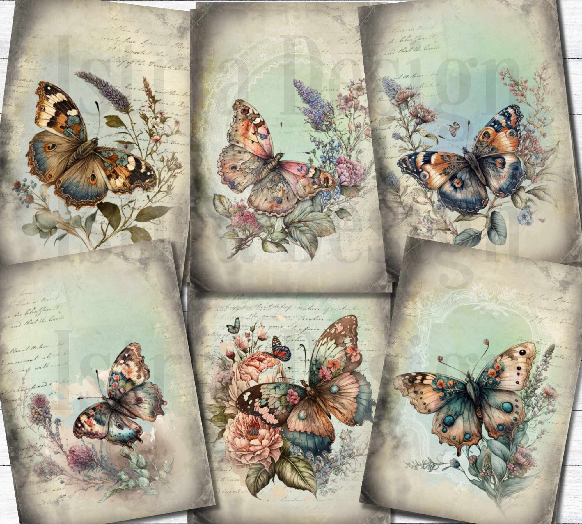 Butterflies ATC Cards Vintage Butterfly Journaling Cards - Etsy
