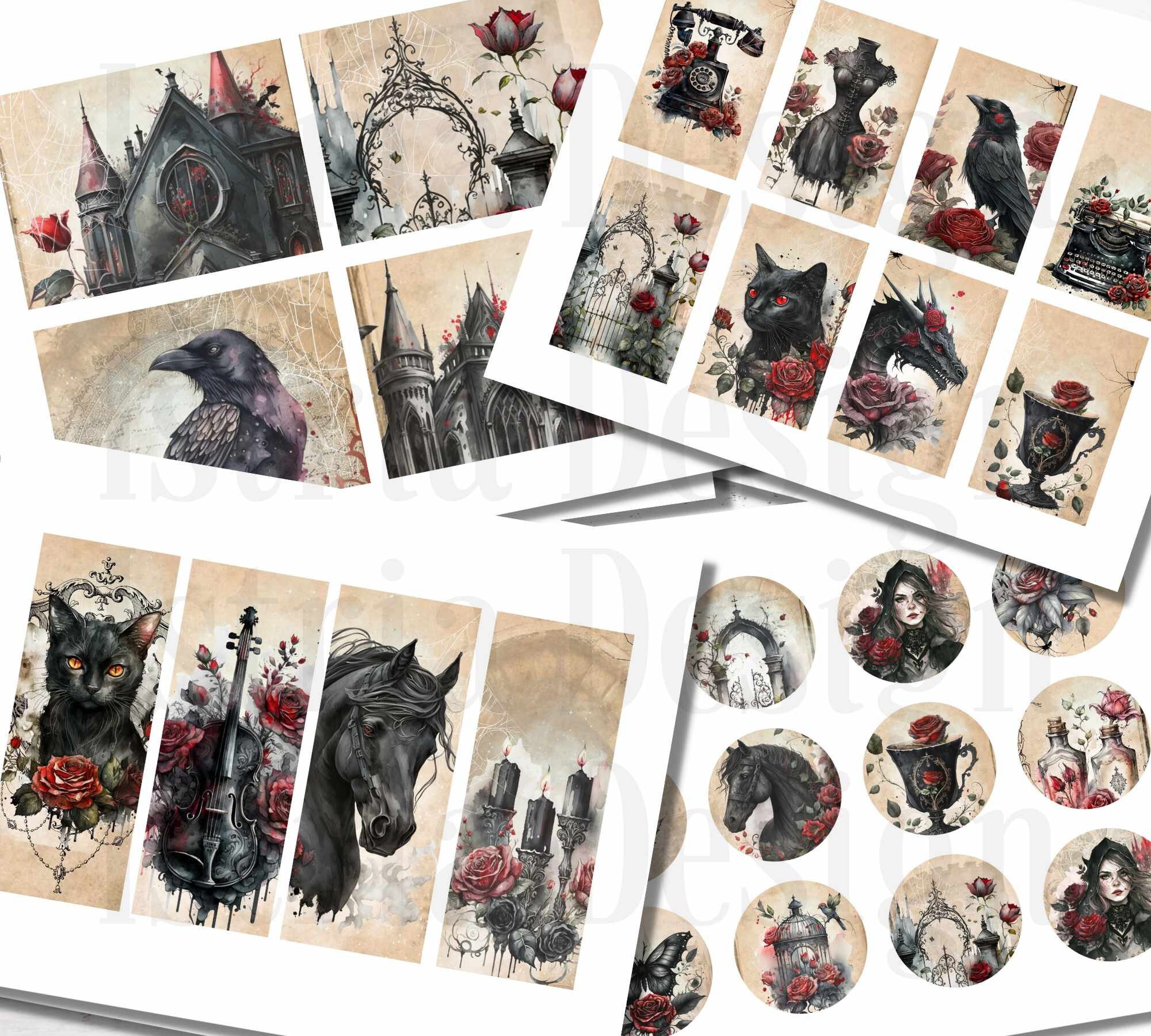 Gothic Junk Journal Kit Goth Journal Printable Vintage - Etsy