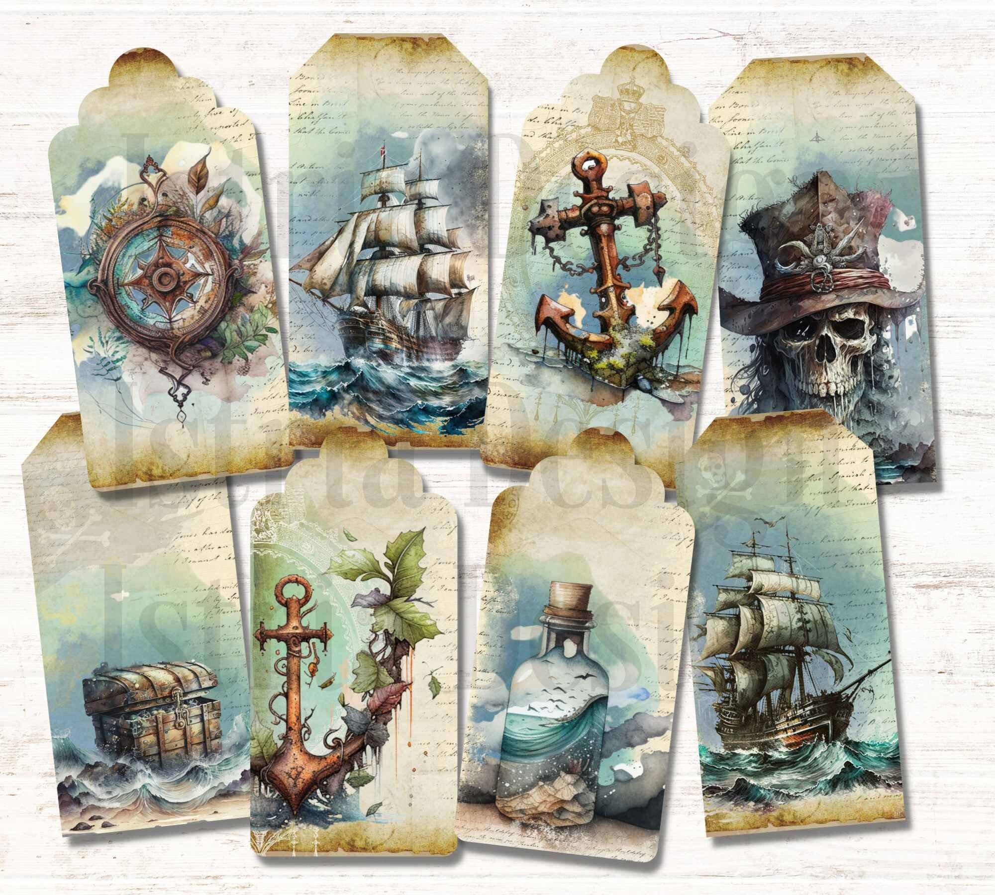 Pirate Gift Tags Printable Party Favor Tags Nautical - Etsy