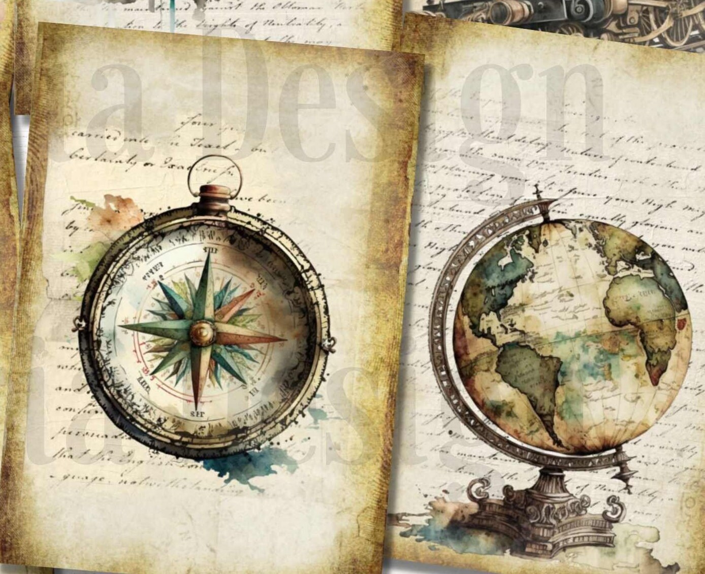 Vintage Travel Journaling Cards, Printable Journal Cards, Vintage ...