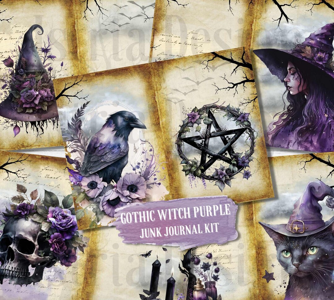Witch Junk Journal Printable, Halloween Junk Journal Kit, Gothic Papers ...