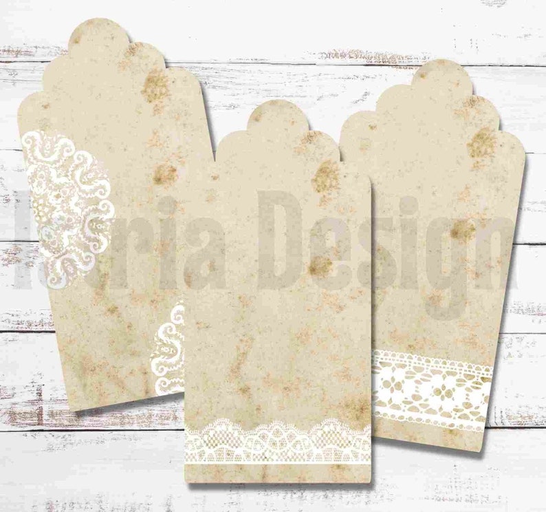 White Lace Tags Vintage Printable Gift Tags Elegant Party - Etsy