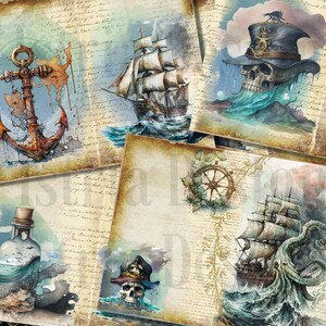 Pirates Junk Journal Kit, Vintage Ephemera Printable, Nautical ...