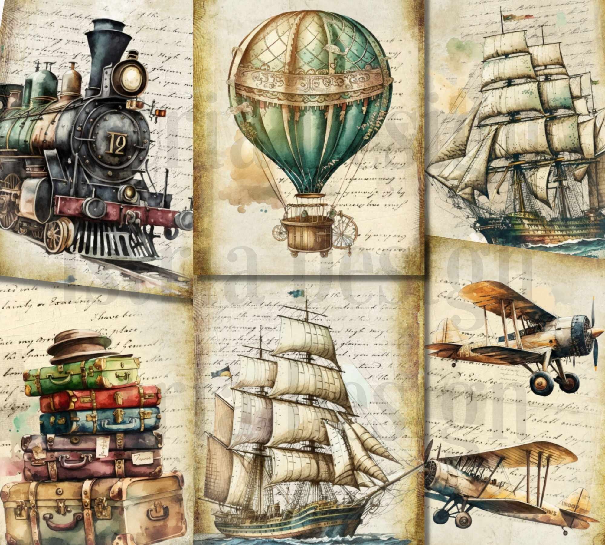 Vintage Travel Journaling Cards, Printable Journal Cards, Vintage ...