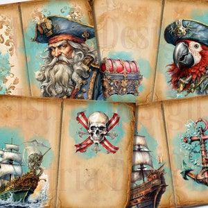 Pirates Junk Journal, Printable, Vintage, Retro, Ephemera, Digital ...
