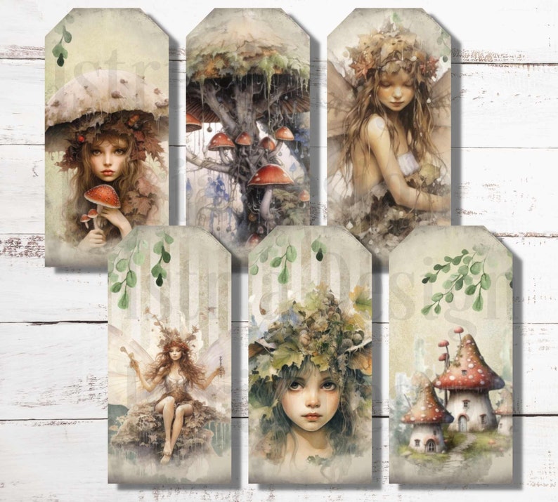 Woodland Fairy Gift Tags Printable, Fairytale Party Favors, Fairies ...