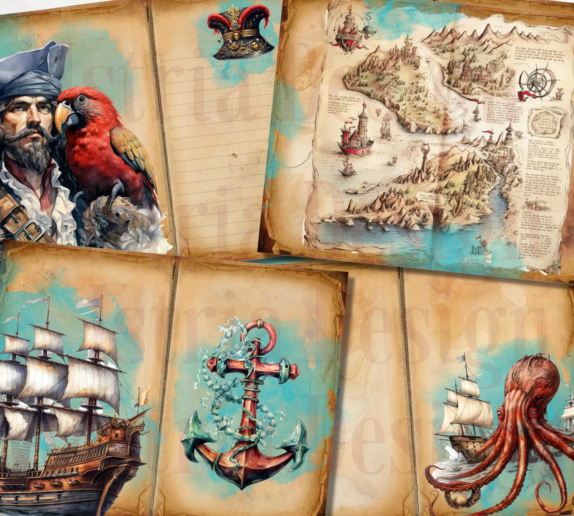 Pirates Junk Journal Printable Vintage Retro Ephemera - Etsy