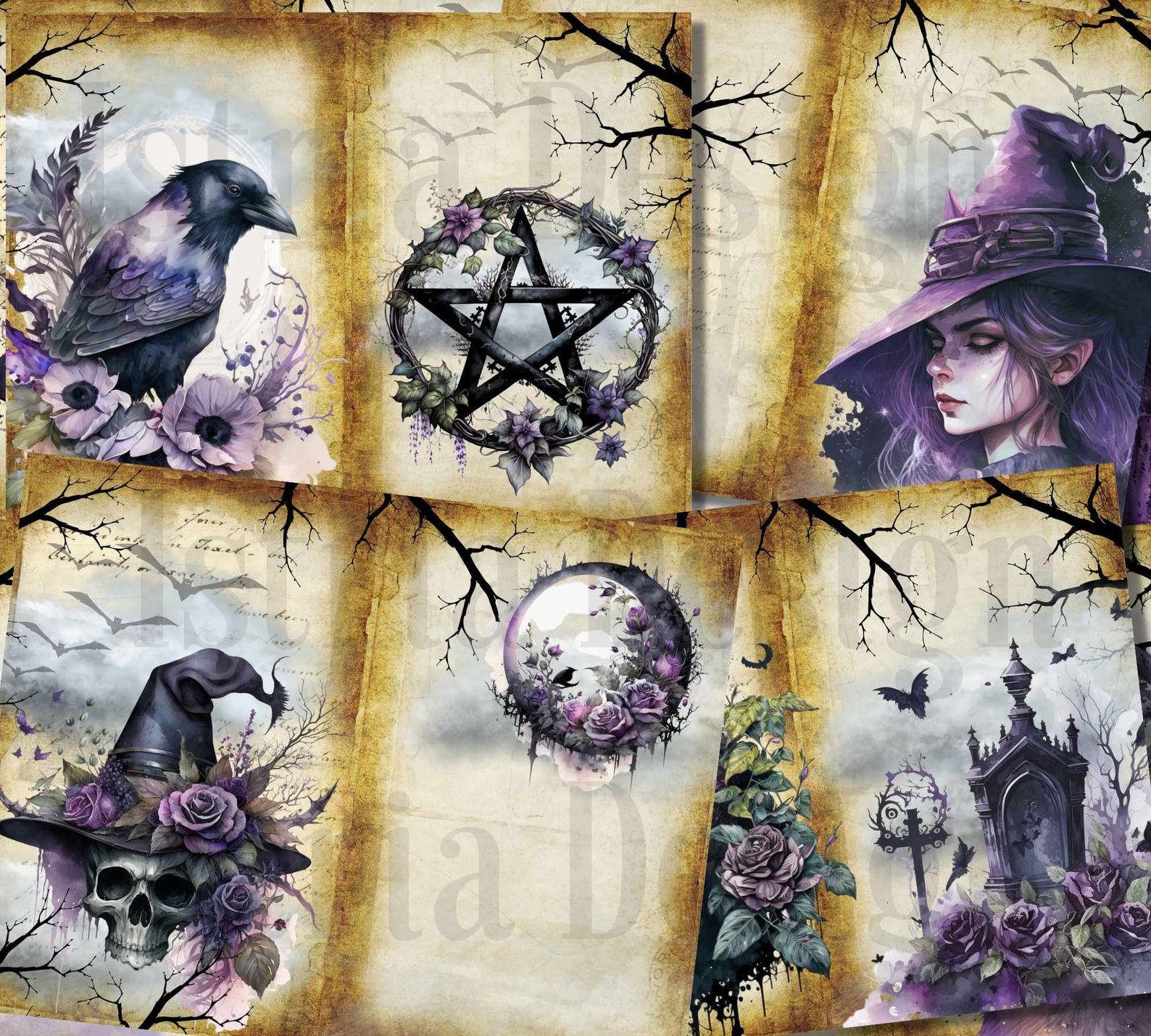 Witch Junk Journal Printable, Halloween Junk Journal Kit, Gothic Papers ...