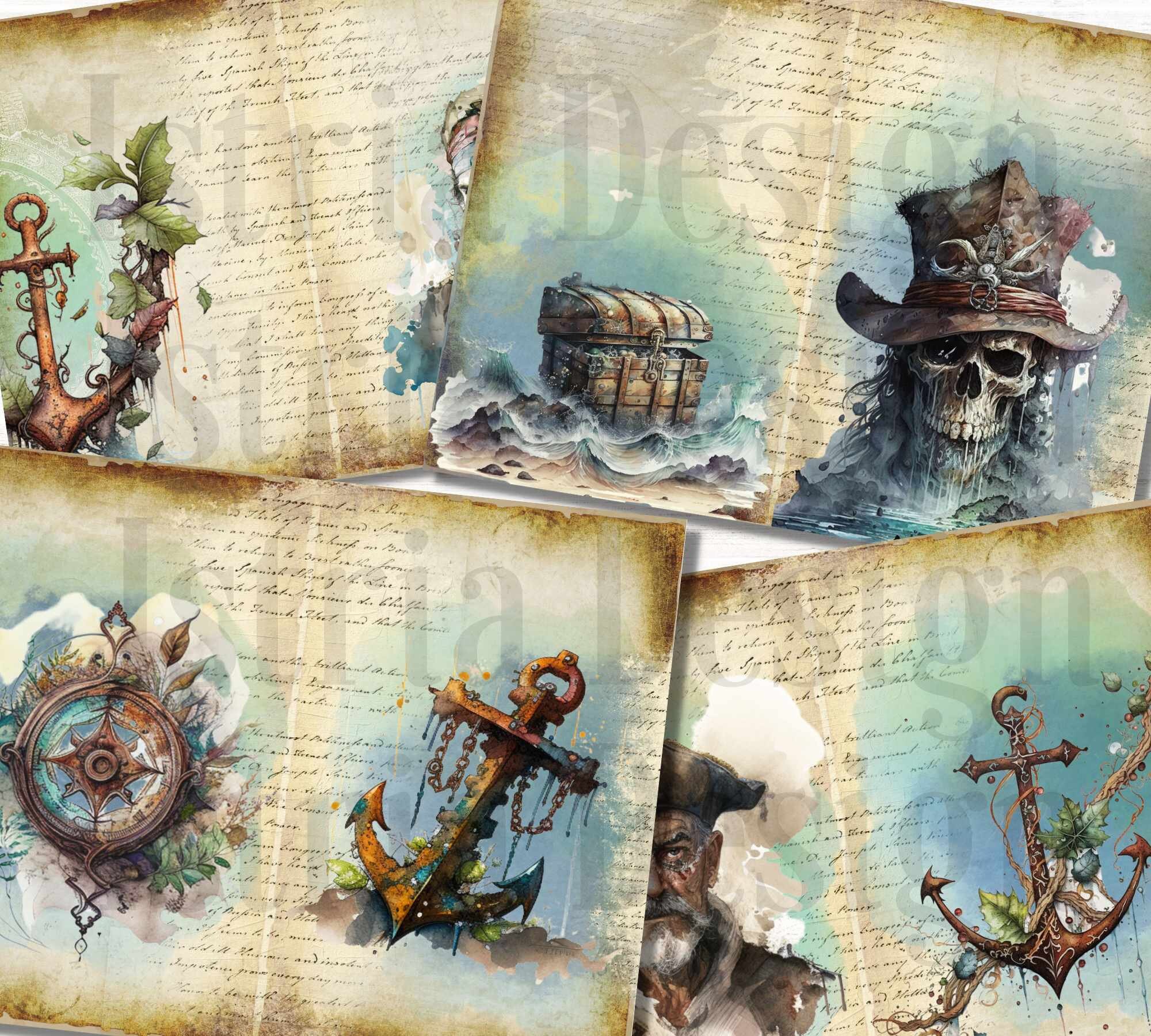 Pirates Junk Journal Kit Vintage Ephemera Printable Nautical - Etsy