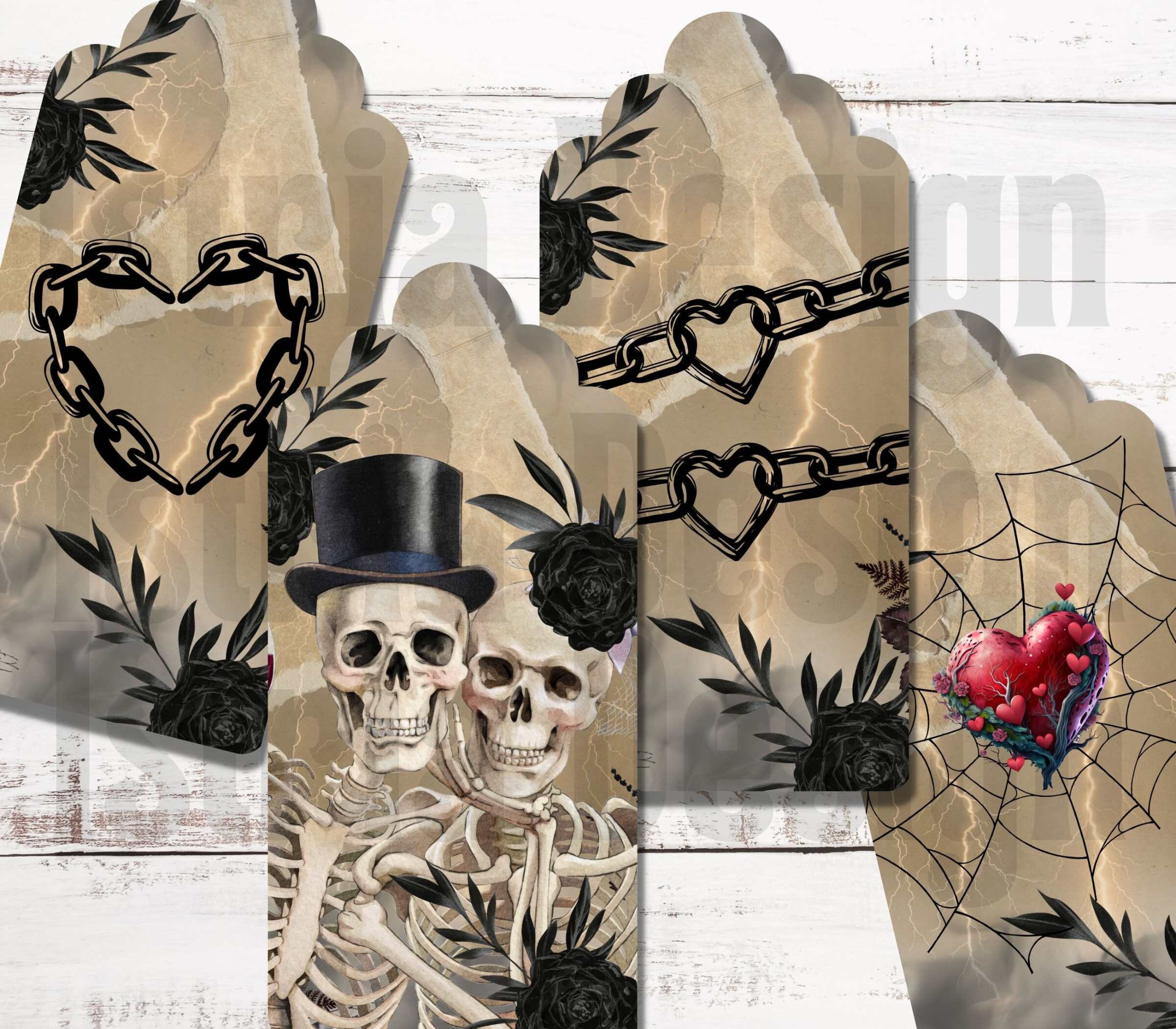 Goth Valentine Tags, Printable, Gothic Love Gift Tags, Skeleton Couple ...
