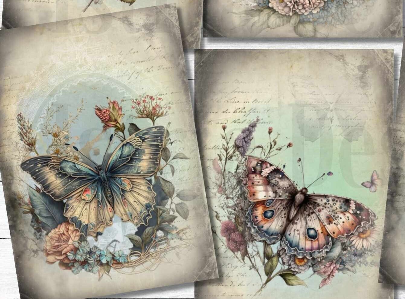 Butterflies ATC Cards Vintage Butterfly Journaling Cards - Etsy