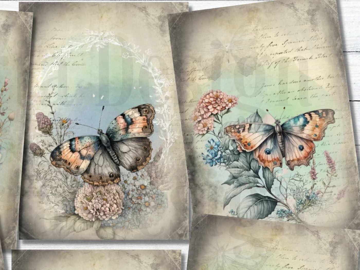 Butterflies ATC Cards Vintage Butterfly Journaling Cards - Etsy