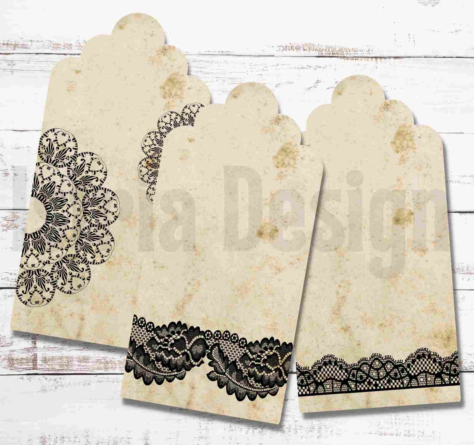 Vintage Style Tags, Black Lace, Printable, Lace, Gift Tags, Elegant ...