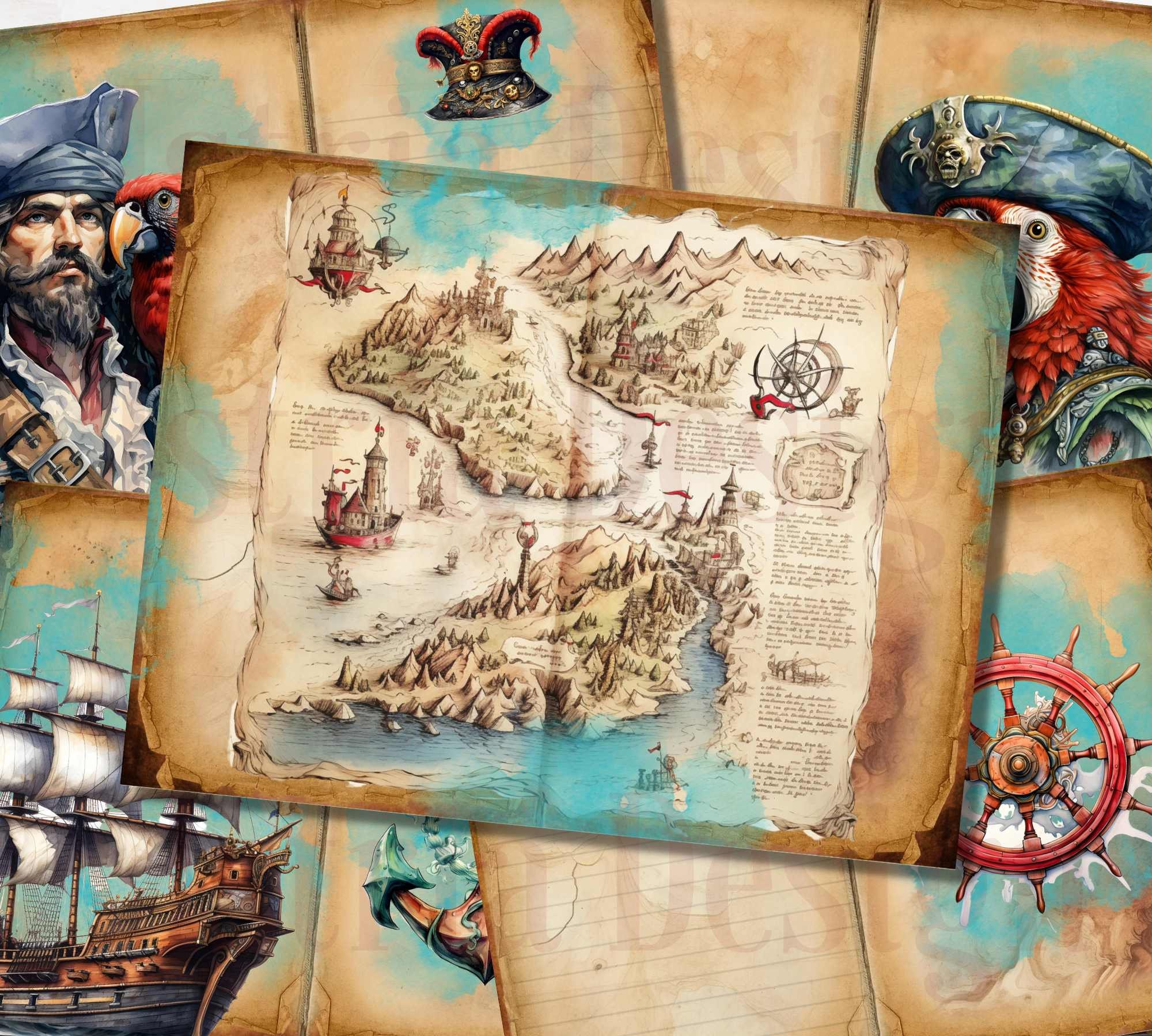 Pirates Junk Journal Printable Vintage Retro Ephemera - Etsy