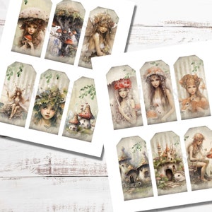 Woodland Fairy Gift Tags Printable, Fairytale Party Favors, Fairies ...