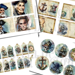 Pirates Junk Journal Kit, Vintage Ephemera Printable, Nautical ...