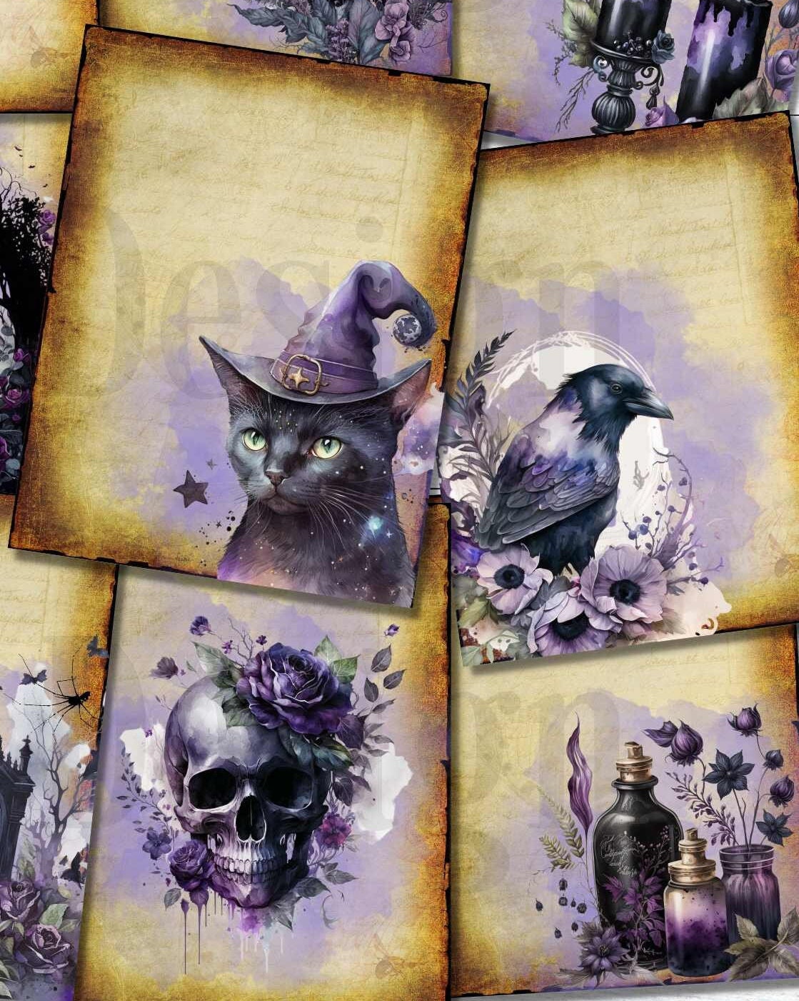 Witch Journal Digital, Halloween Journaling Papers, Grimoire Pages ...