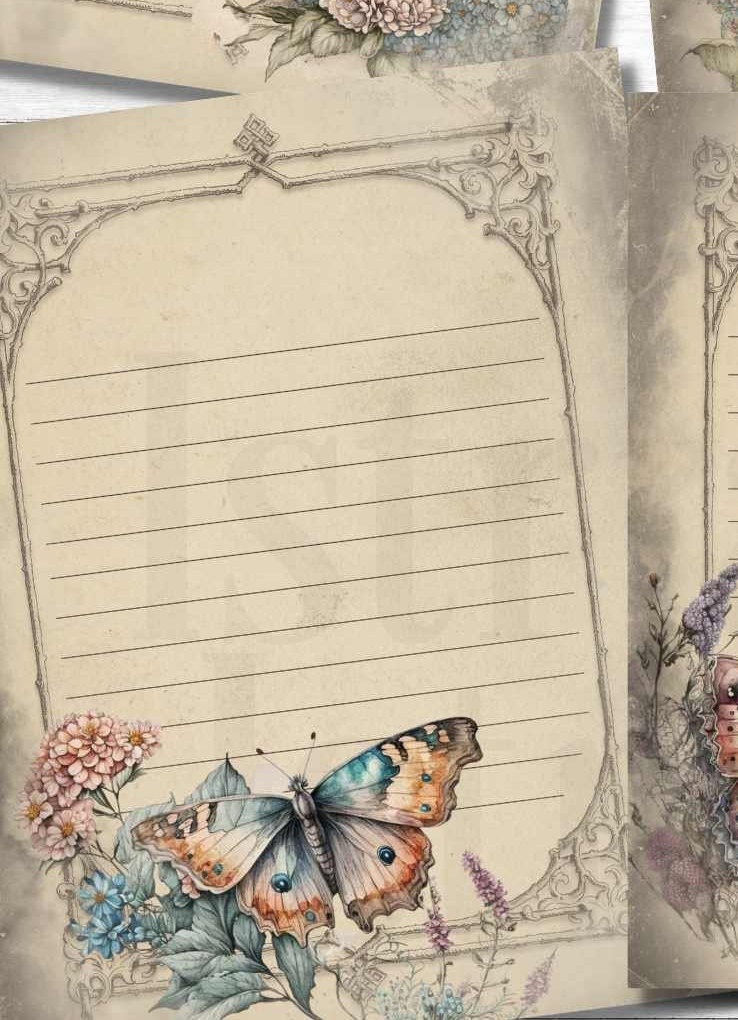 Spring Journal Printable Butterflies Paper Lined Journaling - Etsy