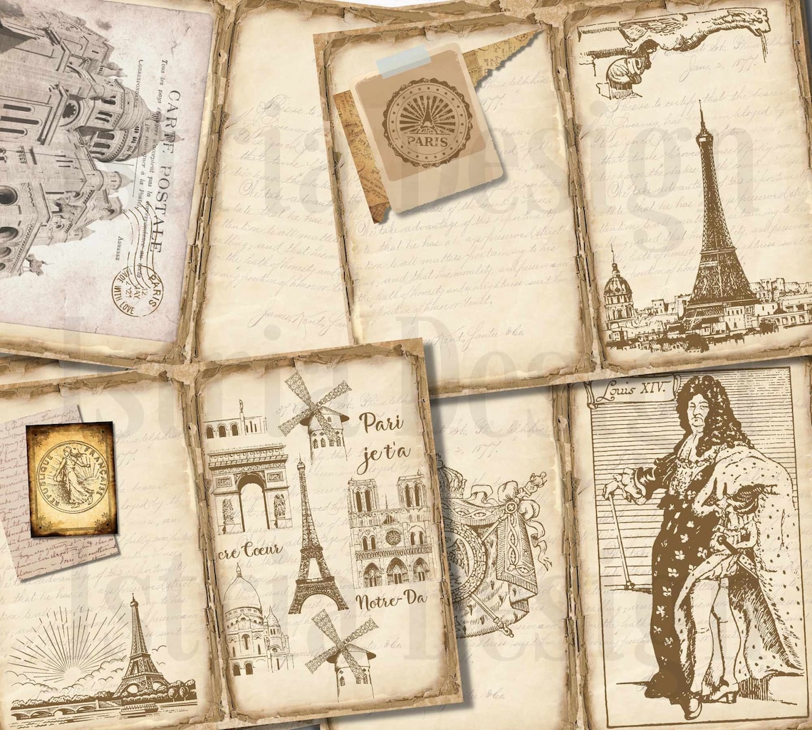 Vintage Paris Junk Journal Kit France Journal Vintage - Etsy