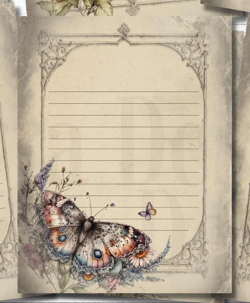 Spring Journal Printable Butterflies Paper Lined Journaling - Etsy