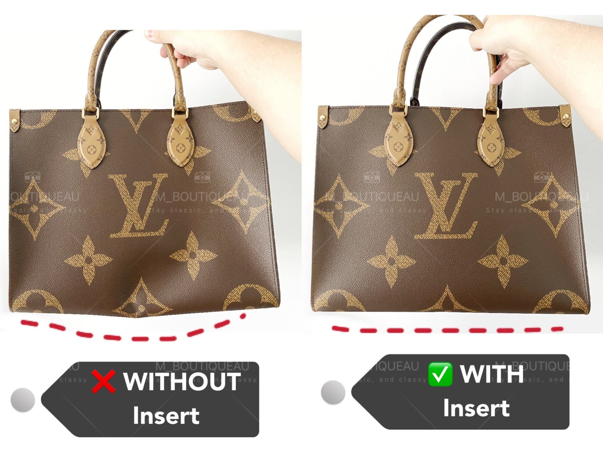 Base Shaper Bag Insert Saver for L* on the Go Tote GM Canvas Version ...