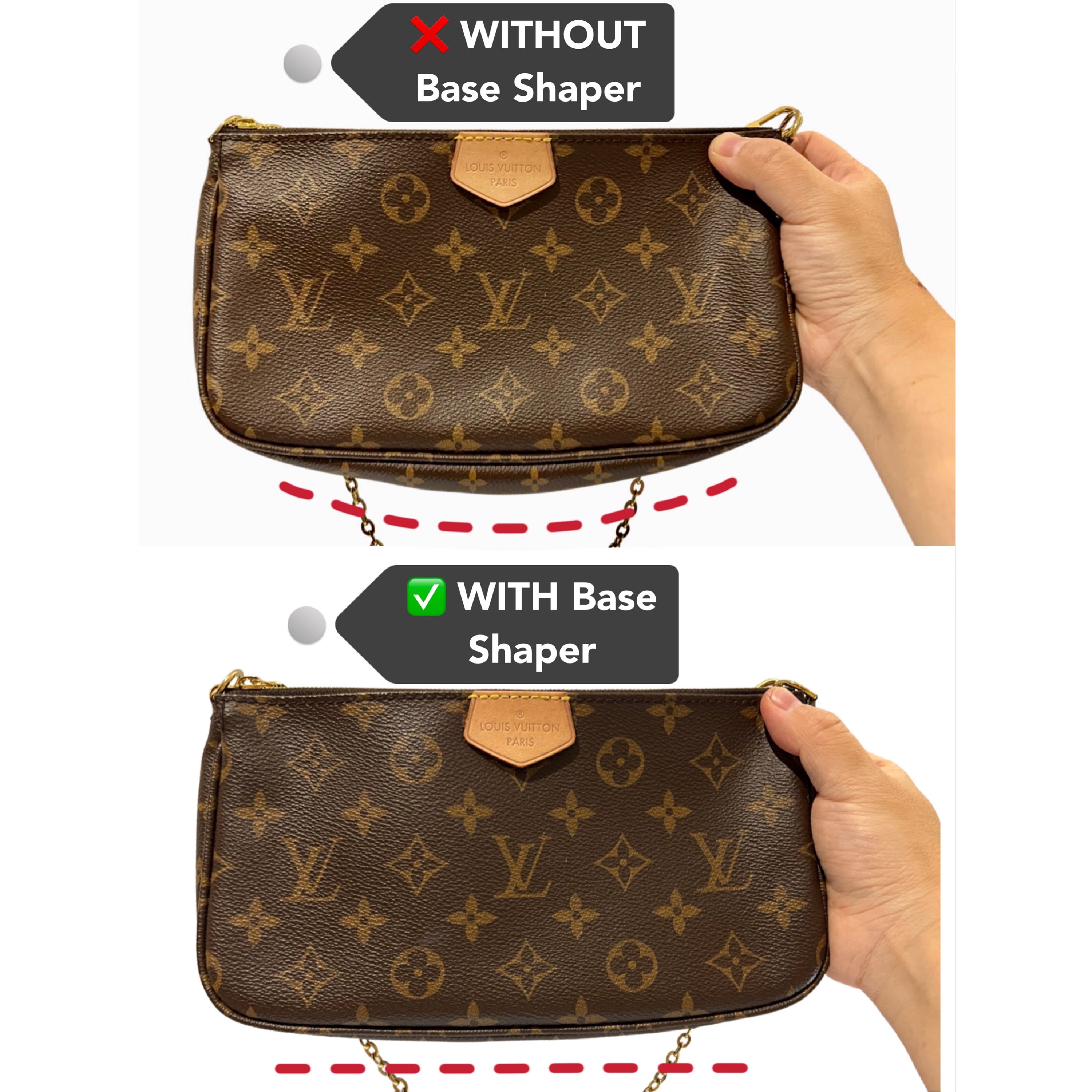 Base Shaper Bag Insert Saver for L Multi Pochette Accessoires in Canvas ...