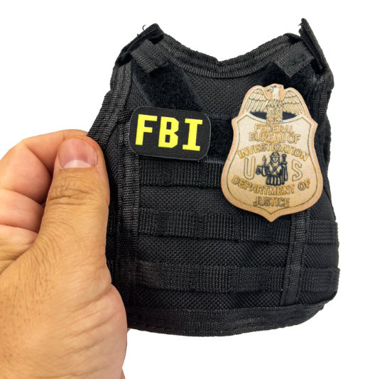 FBI Tactical Beverage Bottle or Can Cooler Vest Removable Patches Gift ...