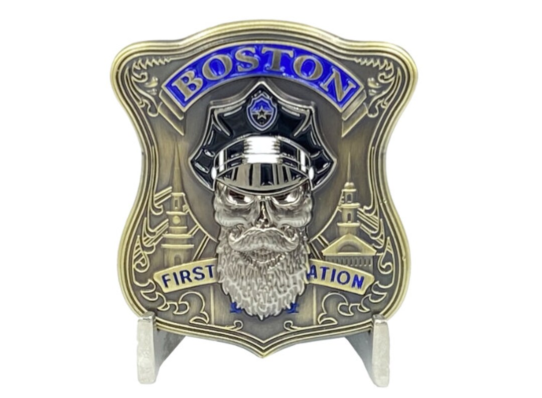 Boston Police Challenge Coin Thin Blue Line Back the Blue Beard Gang ...