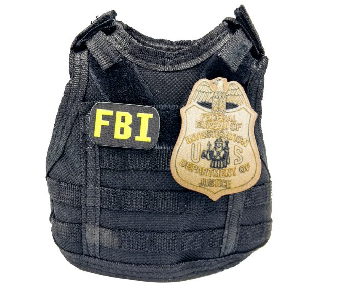 FBI Tactical Beverage Bottle or Can Cooler Vest Removable Patches Gift ...